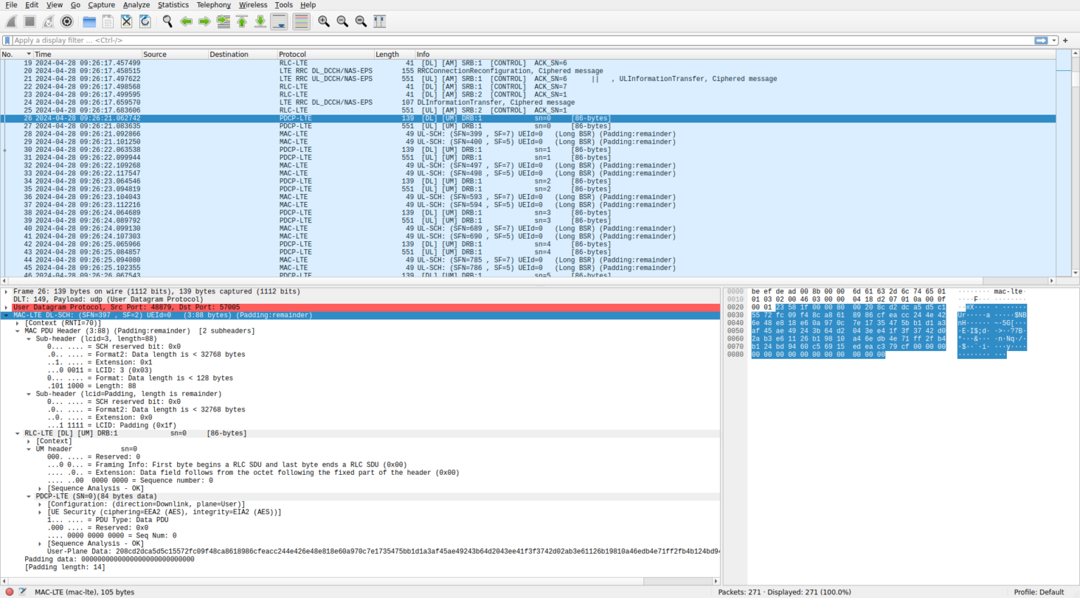 Analysing the srsRAN LTE MAC layer with Wireshark – Daniel Estévez