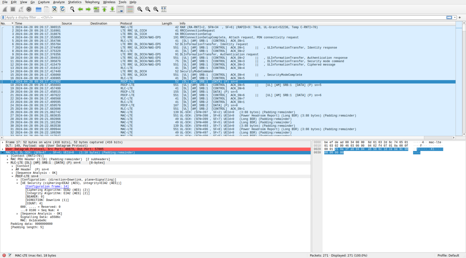Analysing the srsRAN LTE MAC layer with Wireshark – Daniel Estévez