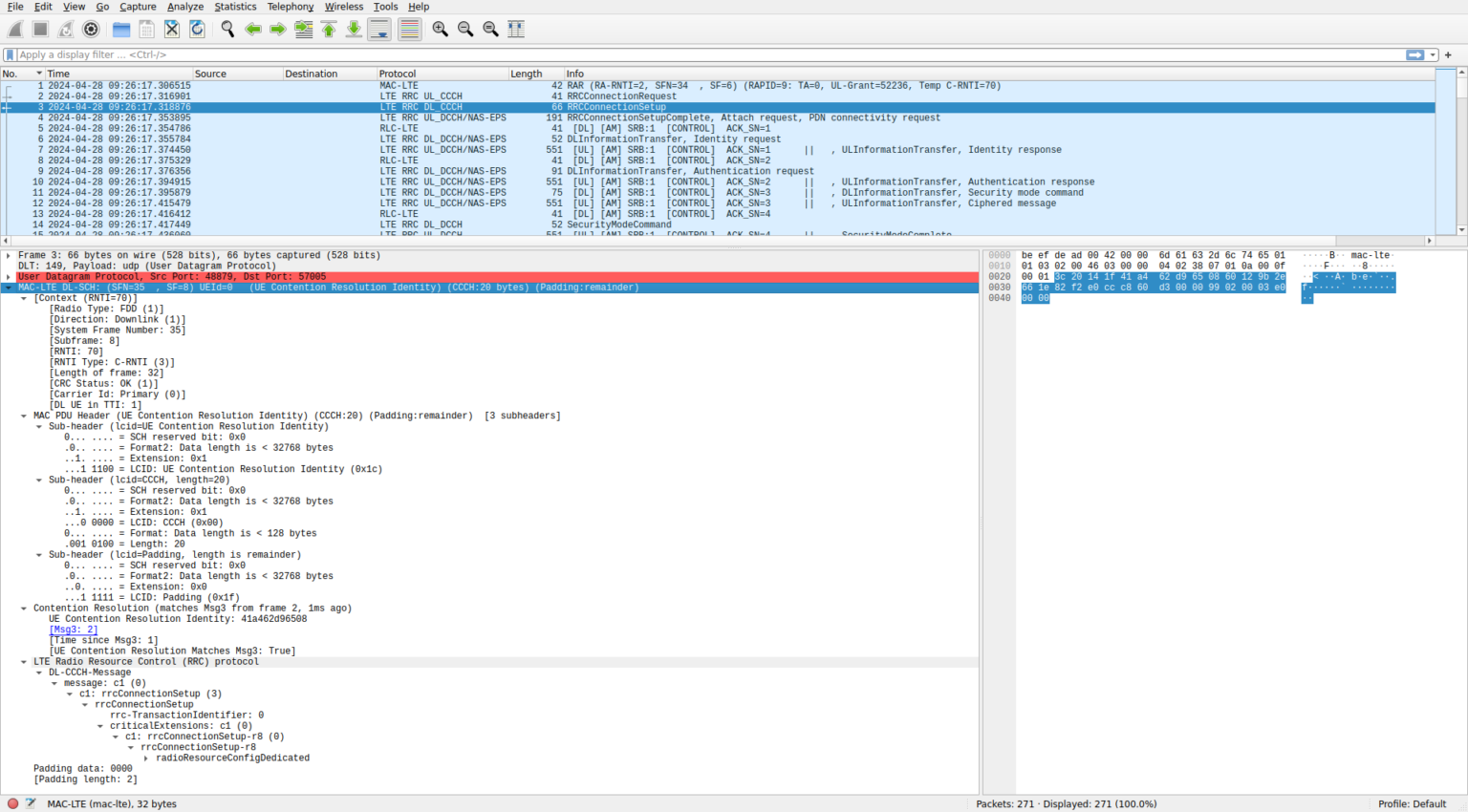 Analysing the srsRAN LTE MAC layer with Wireshark – Daniel Estévez