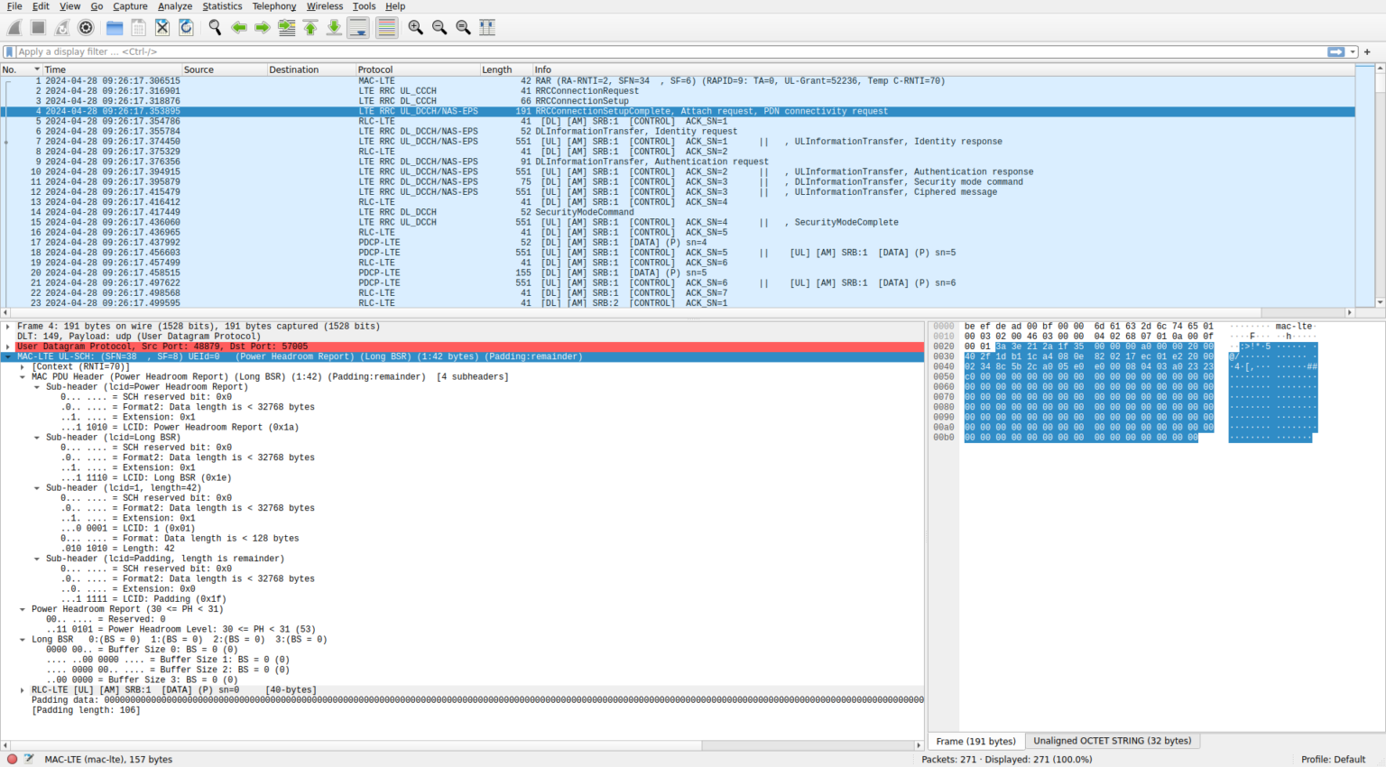 Analysing the srsRAN LTE MAC layer with Wireshark – Daniel Estévez
