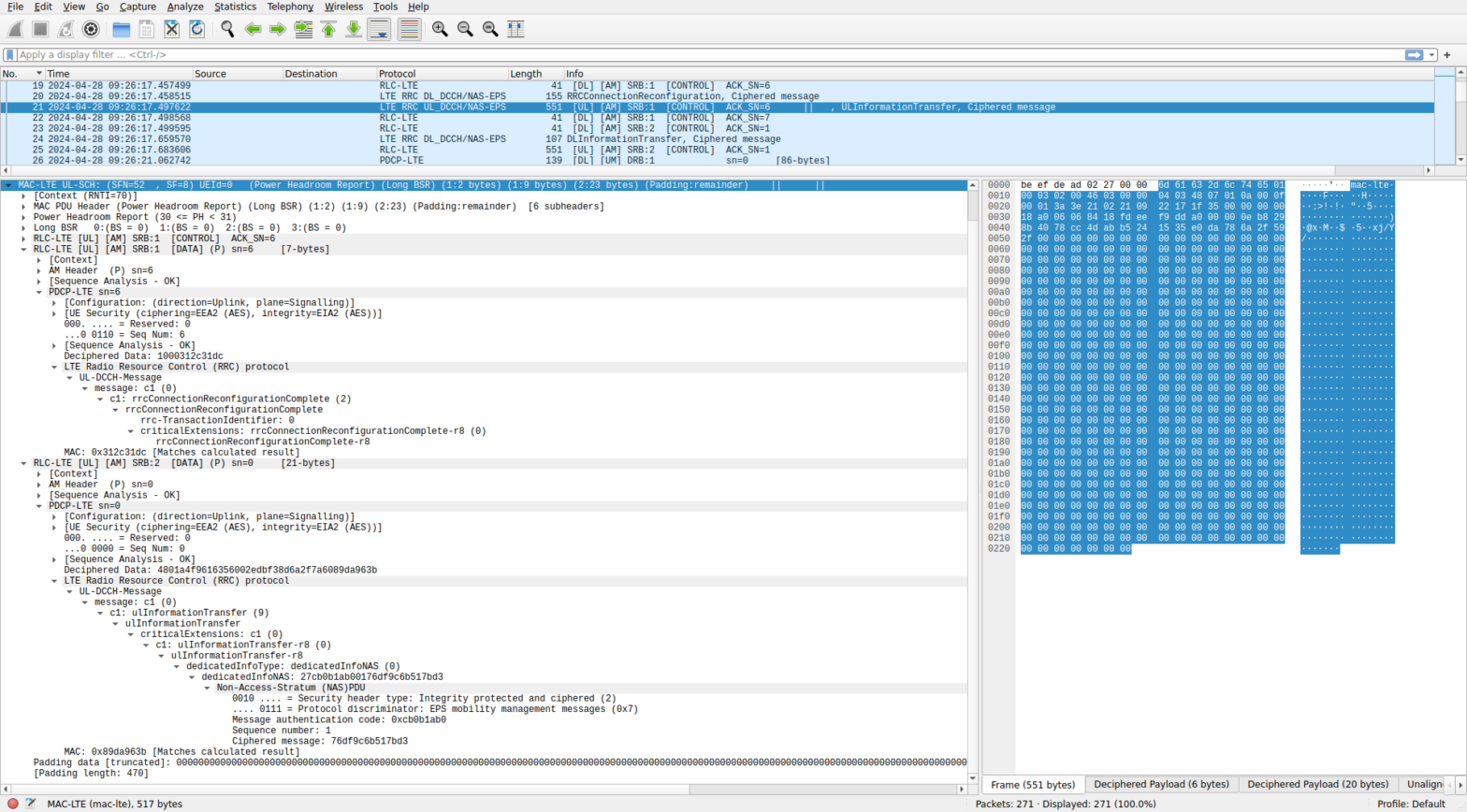 Analysing the srsRAN LTE MAC layer with Wireshark – Daniel Estévez