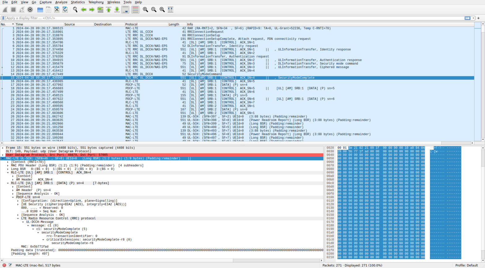 Analysing the srsRAN LTE MAC layer with Wireshark – Daniel Estévez